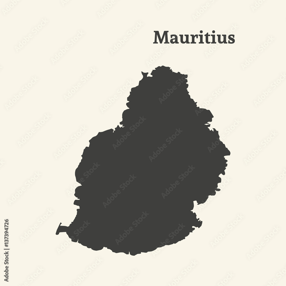 Outline map of Mauritius. vector illustration. Stock Vector | Adobe Stock