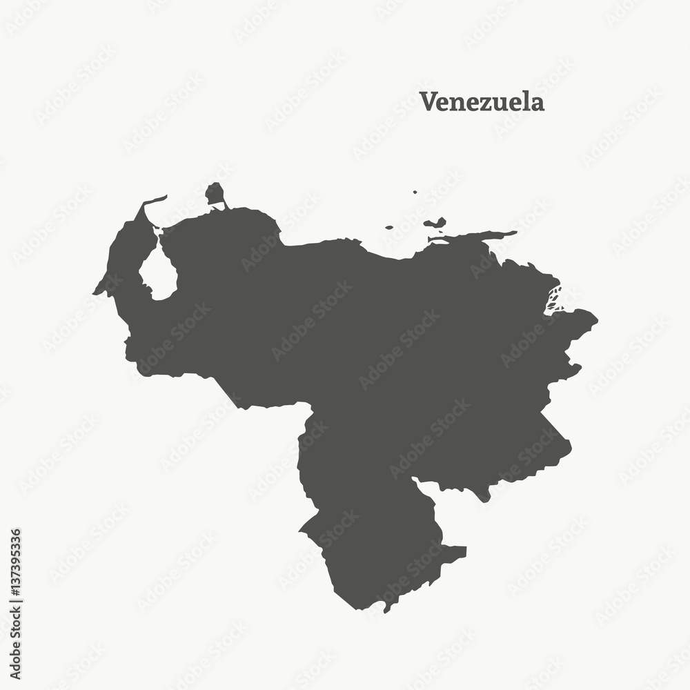 Outline map of Venezuela. vector illustration. Stock Vector | Adobe Stock