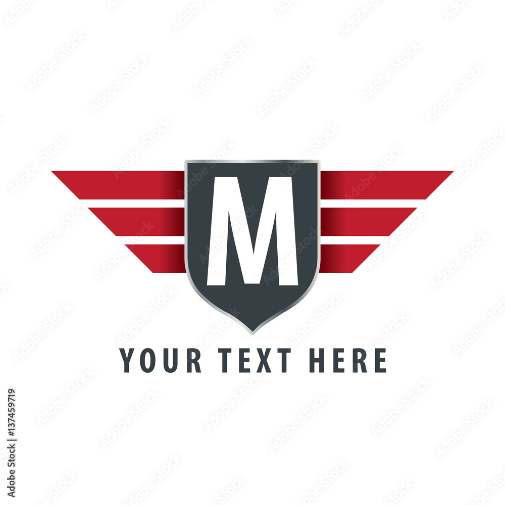 Initial Letter M Shield Icon Design Logo Template Stock Vector | Adobe ...