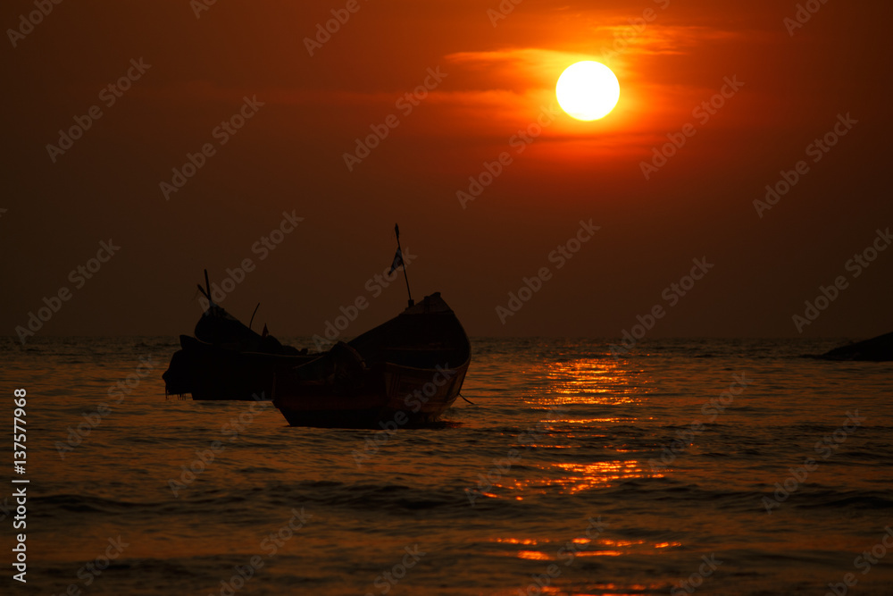 Beautiful Sunset at Murudeshwar Beach Stock Photo | Adobe Stock