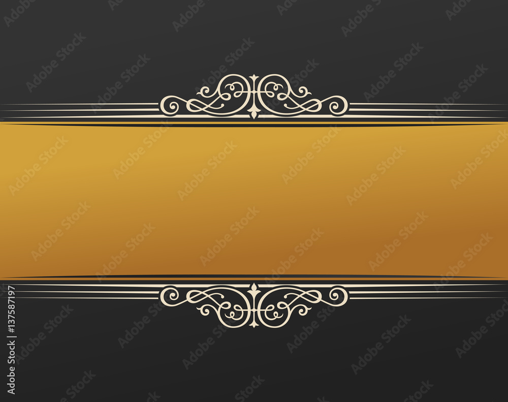 Banner islam ethnic design. Gold Invitation vintage label frame. Blank ...