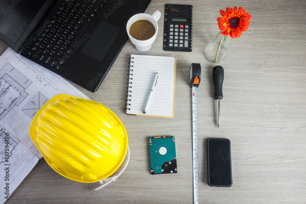 Photo Stock Image of engineering objects on workplace. Construction ...