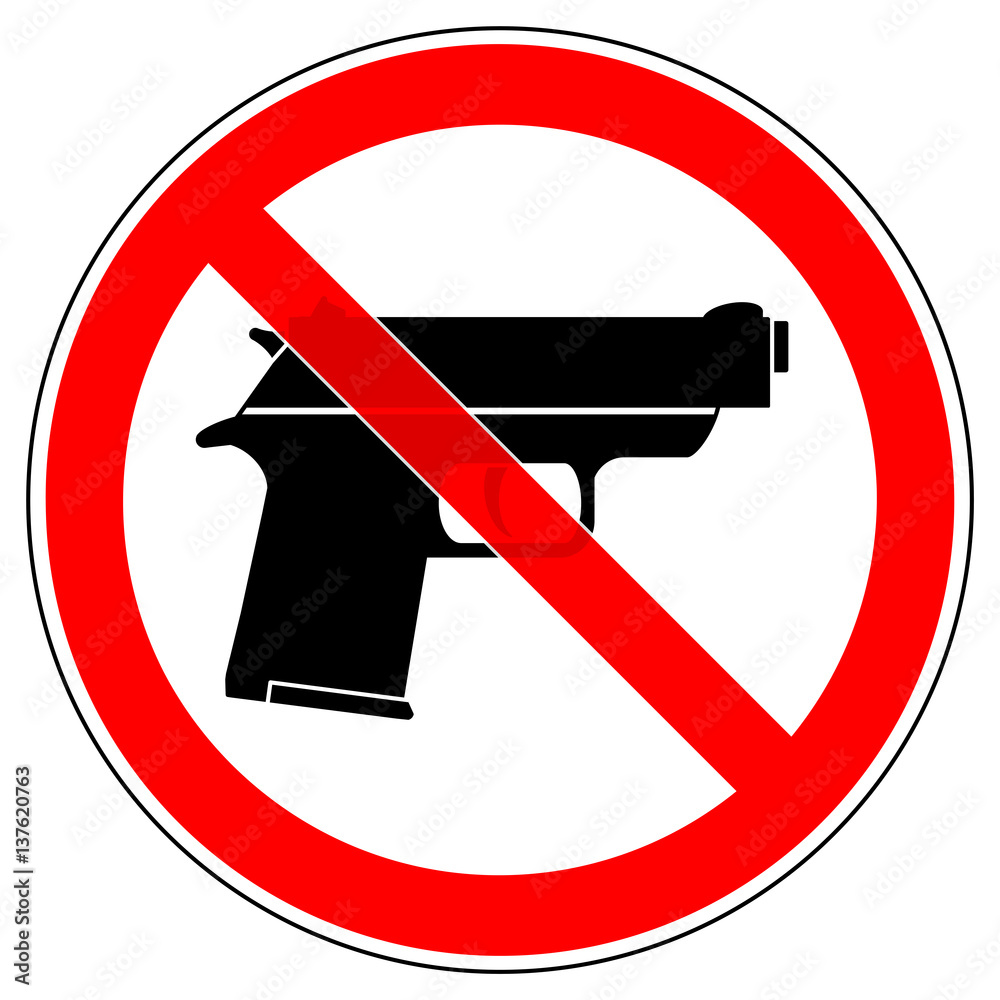 srr160 SignRoundRed - german - Verbotszeichen: Pistole / Sicherheit ...
