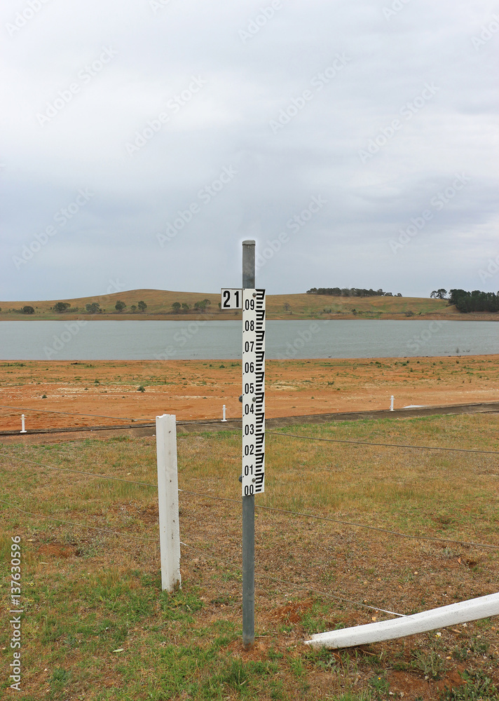water level indication sign in a flood zone Stock Photo | Adobe Stock