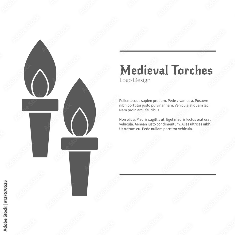 Medieval logo emblem template. Single logo, modern black simple style ...