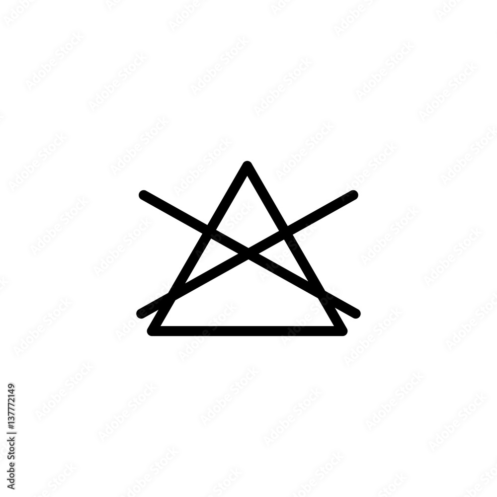 do not bleach washing laundry symbol line icon black on white Stock ...