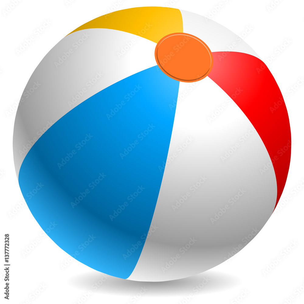 Colorful beach ball vector illustration. Stock Vector | Adobe Stock