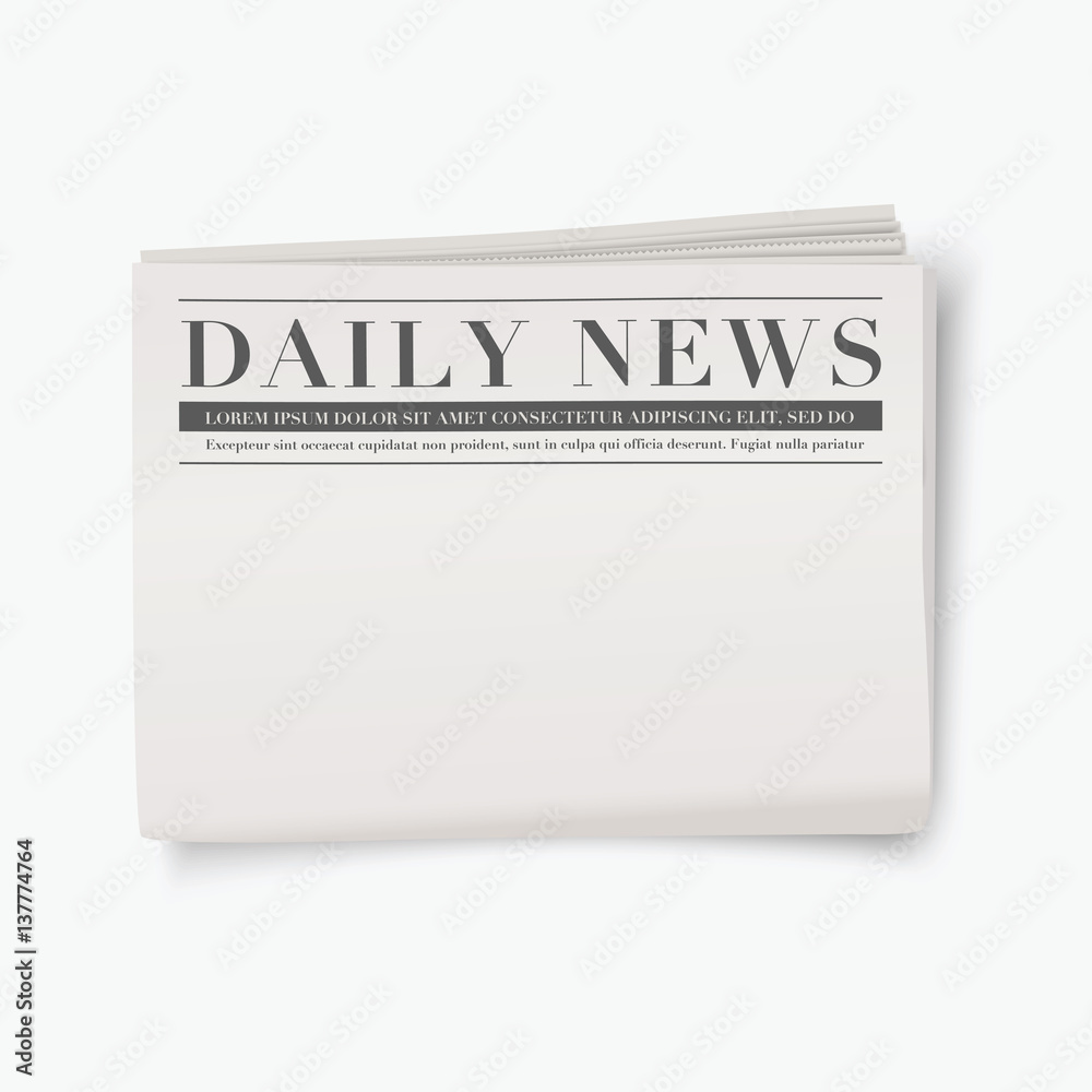 Vector newspaper with blank space for design. Stock Vector | Adobe Stock