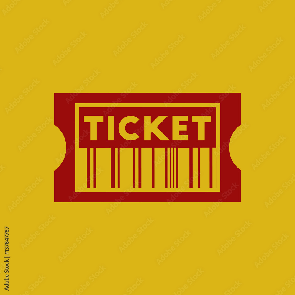 movie ticket Vector illustration in flat style cinema ticket with ...