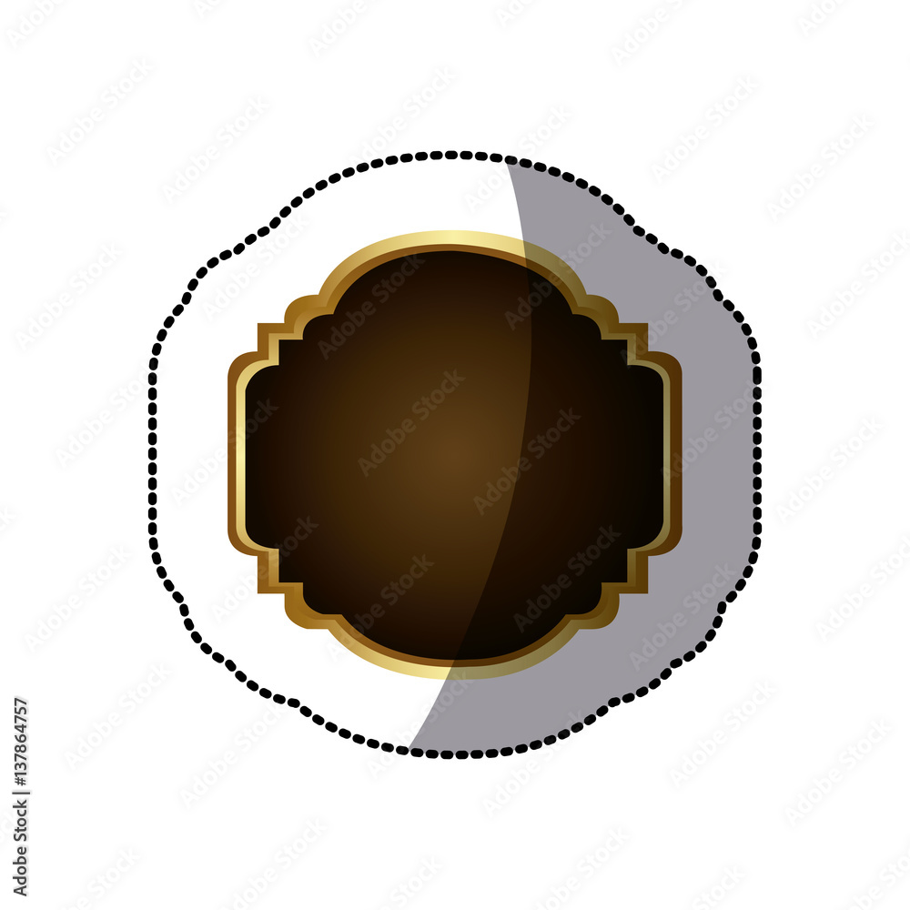 sticker golden border with decorative heraldic frame design vector ...