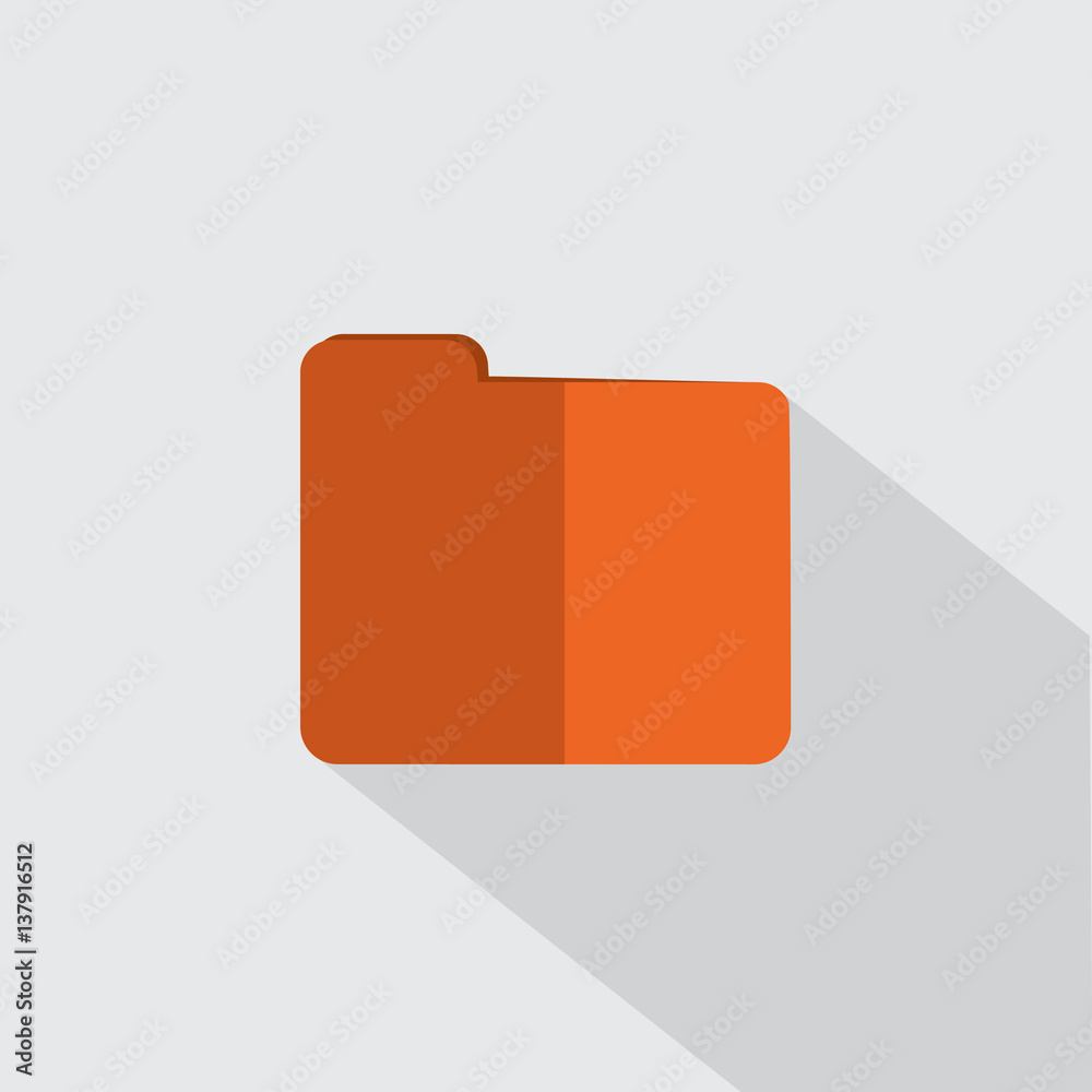 Closed folder icon with shadow Stock Vector | Adobe Stock