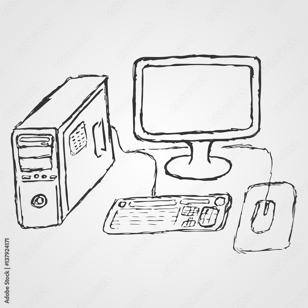How To Draw A Computer System Unit