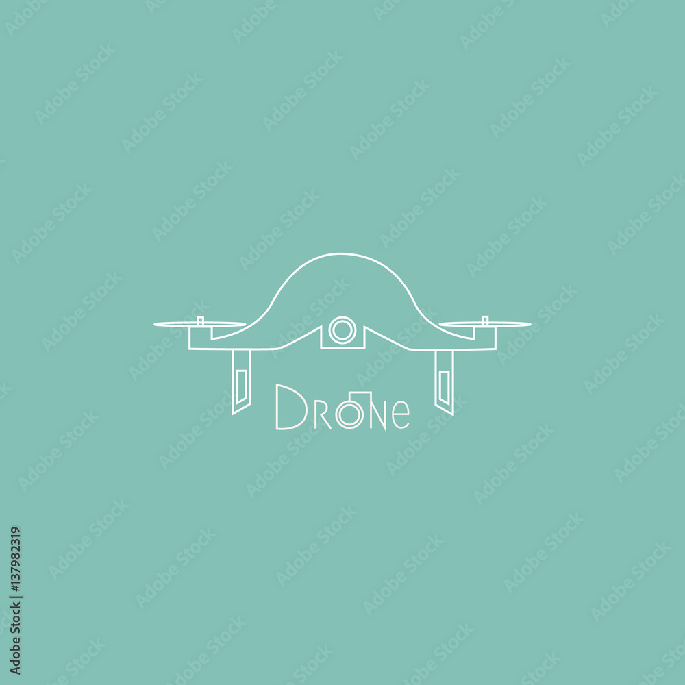 Vector drone logo. Digital flying copter . Stock Vector | Adobe Stock