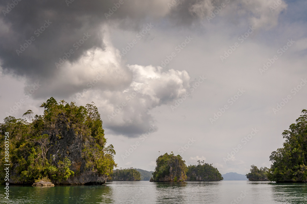 Raja Ampat Islands in West Papua, Indonesia. Raja Ampat is an ...
