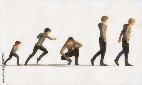 Age Progression & Male in various Stages of life. Stock Illustration ...