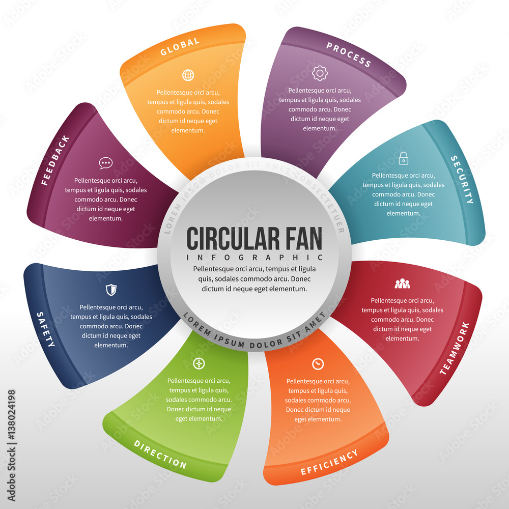 Circular Fan Infographic Stock Vector | Adobe Stock