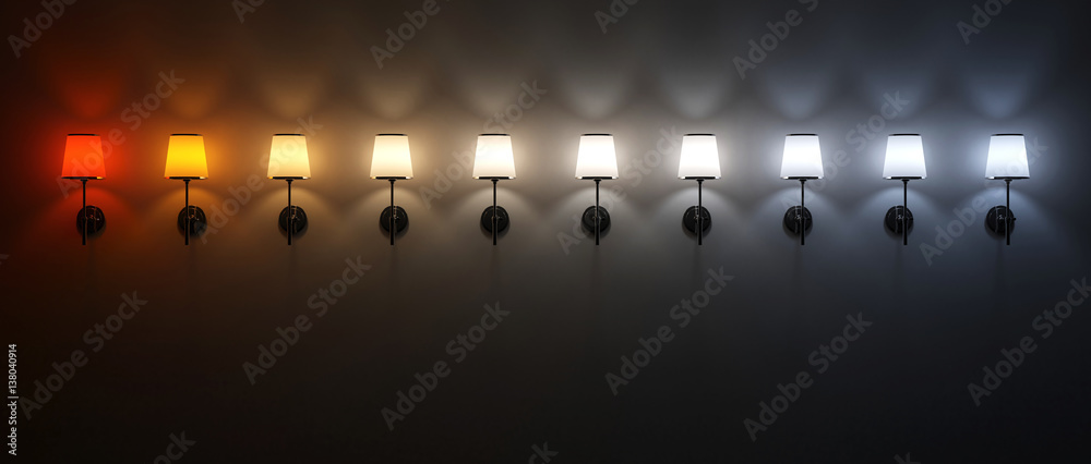 Ilustração 3d image which displays the color temperature difference of ...