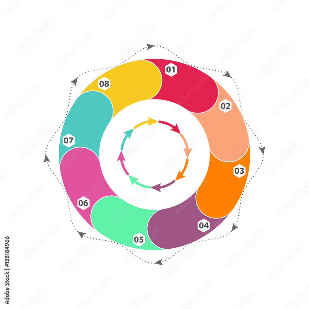 Infographic template. 8 steps round diagram. Vector EPS 10 Stock Vector ...