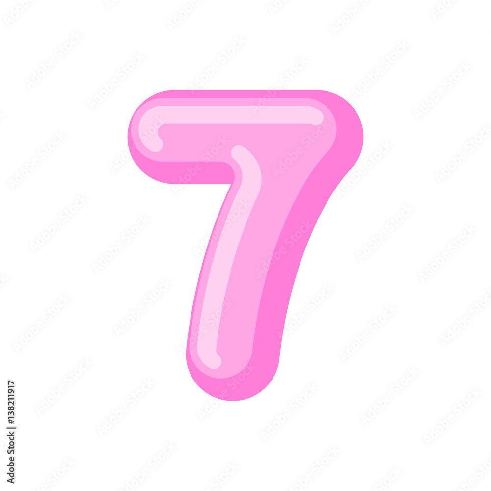 Number 7 candy font. Caramel alphabet seven. lollipop lettering. Sweet ...