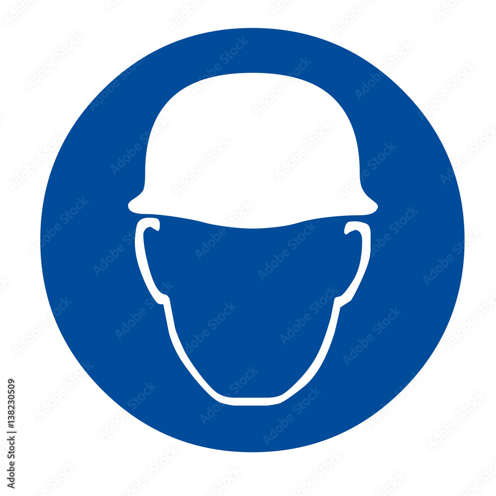 Safety sign head protection Stock Illustration | Adobe Stock