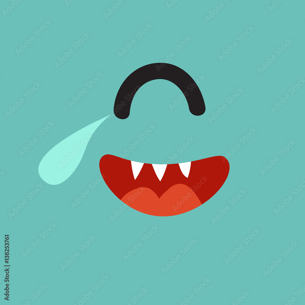 Emoji monster. Cute laughing cyclops vector illustration. Cartoon funny ...