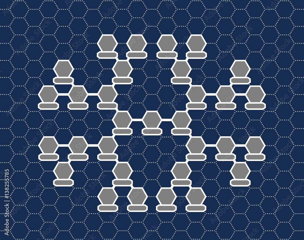Stellar family tree. The generic tree on the star sky. Hexagonal ...