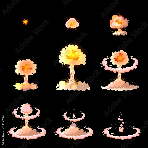 Cartoon Explosion Animation Concept Stock Vector | Adobe Stock
