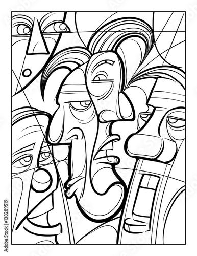 Cubism Coloring Book Coloring Pages