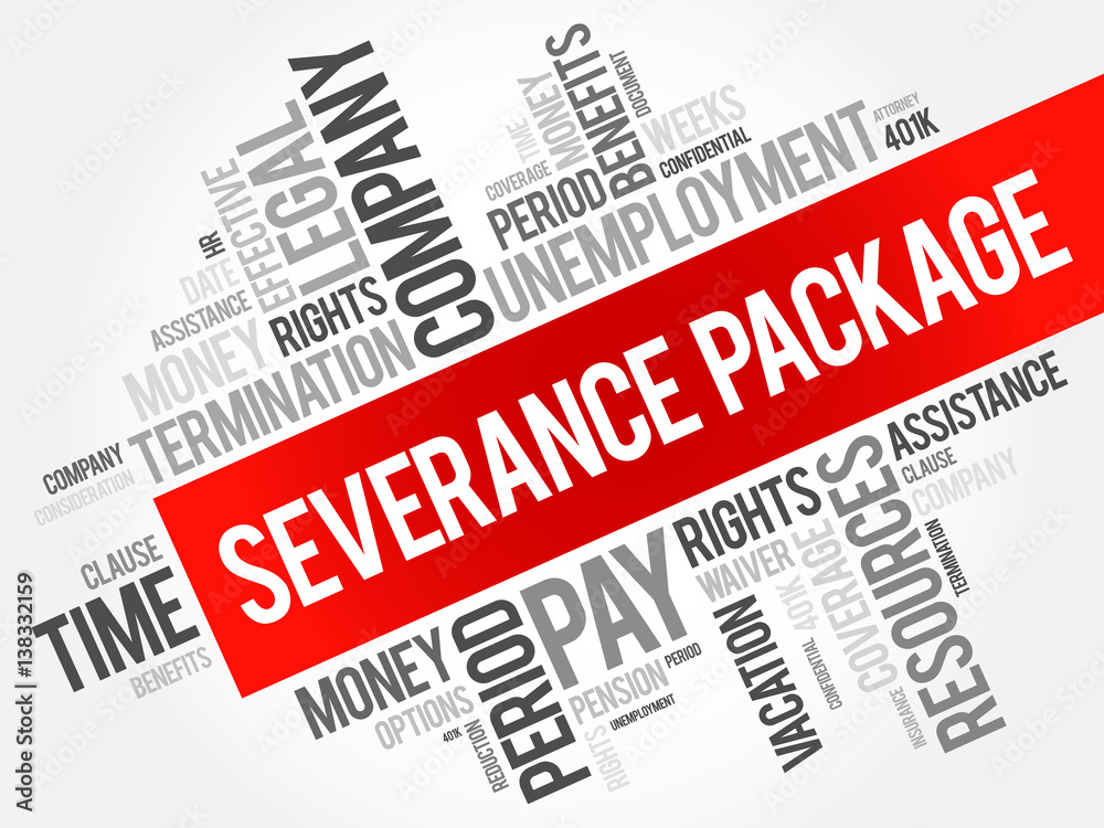 Severance package word cloud collage , social concept background Stock ...