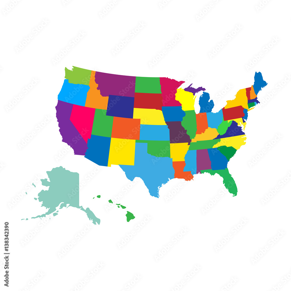 Usa map. Vector illustration. Stock Vector | Adobe Stock