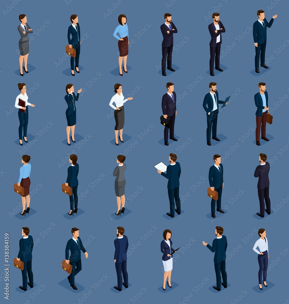 Isometric People Isometric businessmen, businessman and business woman ...