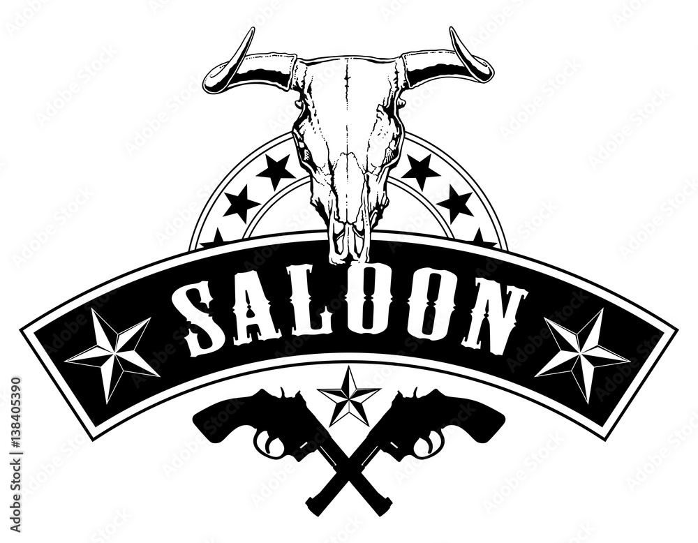 Western Saloon Design is an illustration of a design in the style of ...