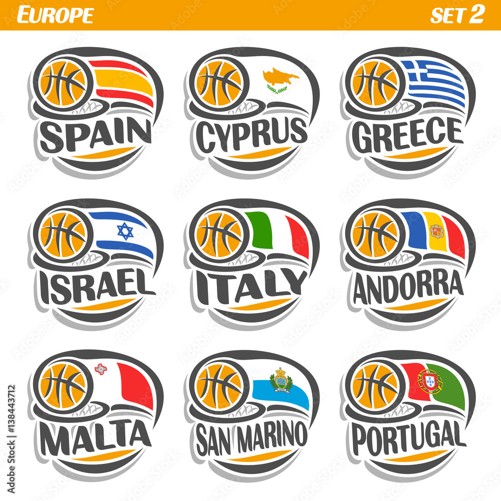 Image vectorielle Stock Vector set Flags of European Countries with ...