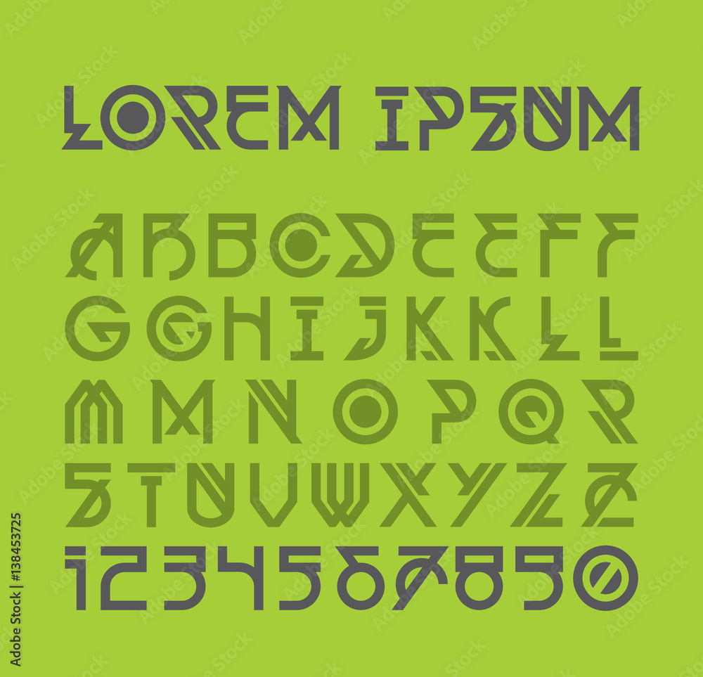 Futuristic alien font design. Decorative Modern Alphabet Stock Vector ...