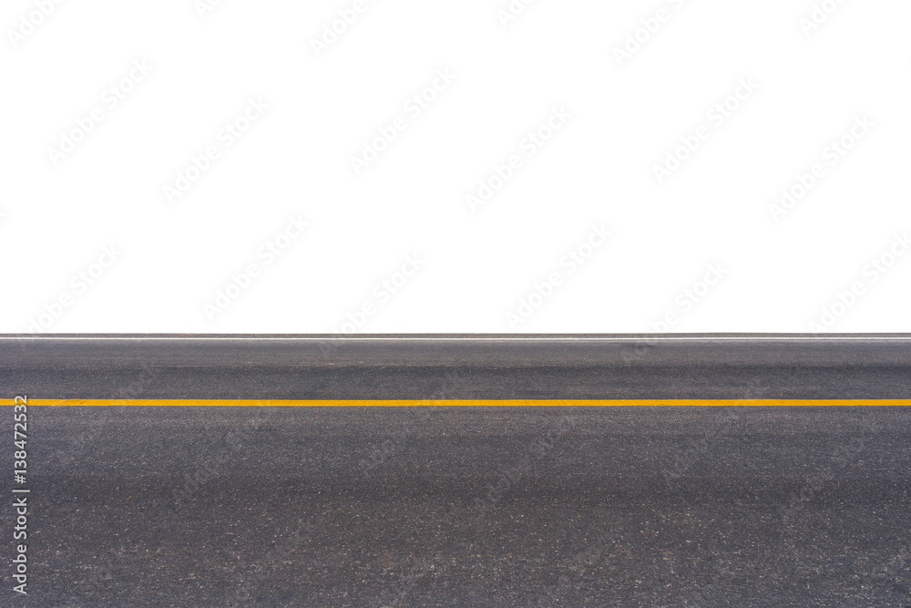 Side view of asphalt road isolated on white background. This has ...