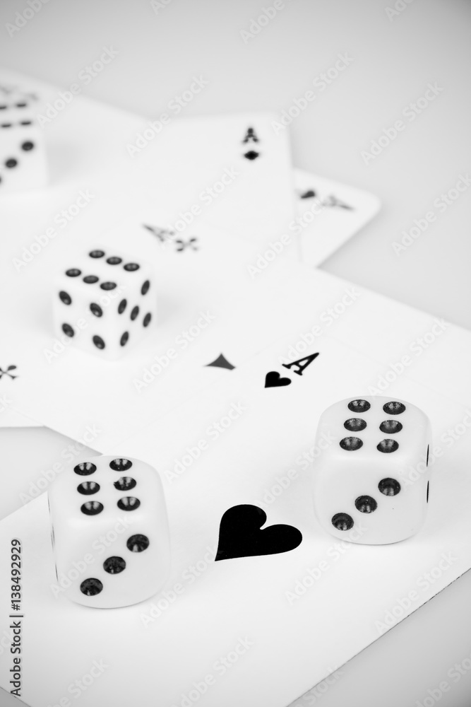 Four Aces and Dice Stock Photo | Adobe Stock