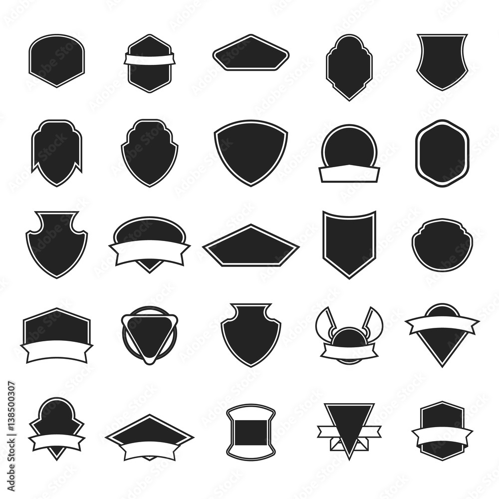 Set of the empty emblems isolated on white background. Design elements ...