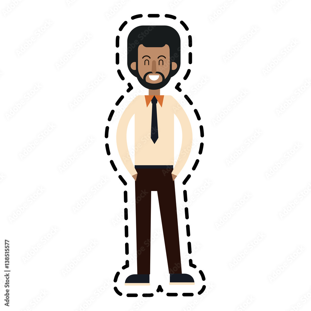 happy dark skin man with afro icon image vector illustration design ...