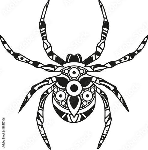 Vector illustration of a mandala spider silhouette - Buy this stock ...