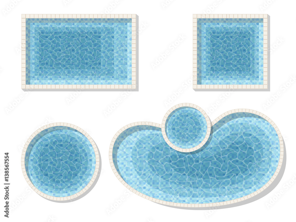 Set different forms swimming pools. Rectangular, square and a circular ...