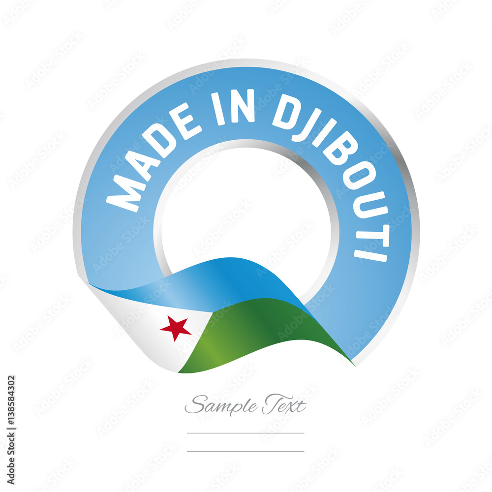 Made in Djibouti flag blue color label logo icon Stock Vector | Adobe Stock