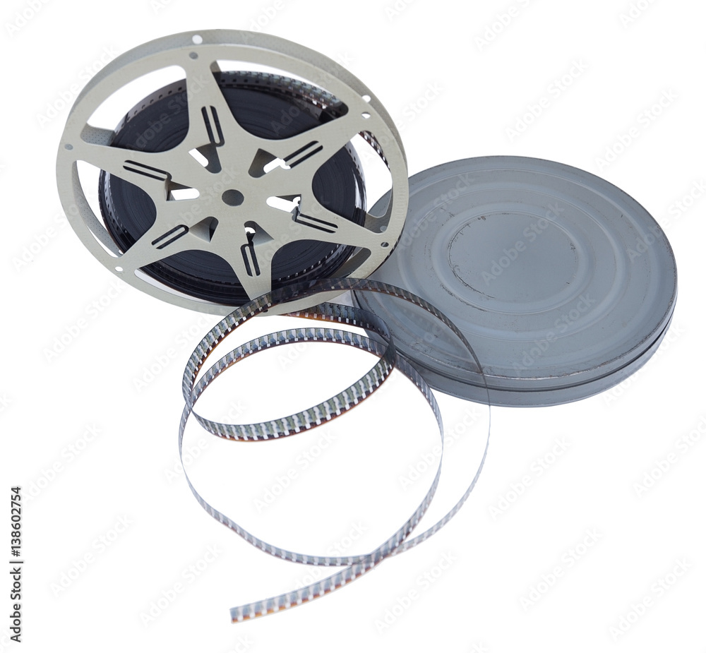 Vintage 1940s 8mm film reel and canister. Isolated. Stock Photo | Adobe ...