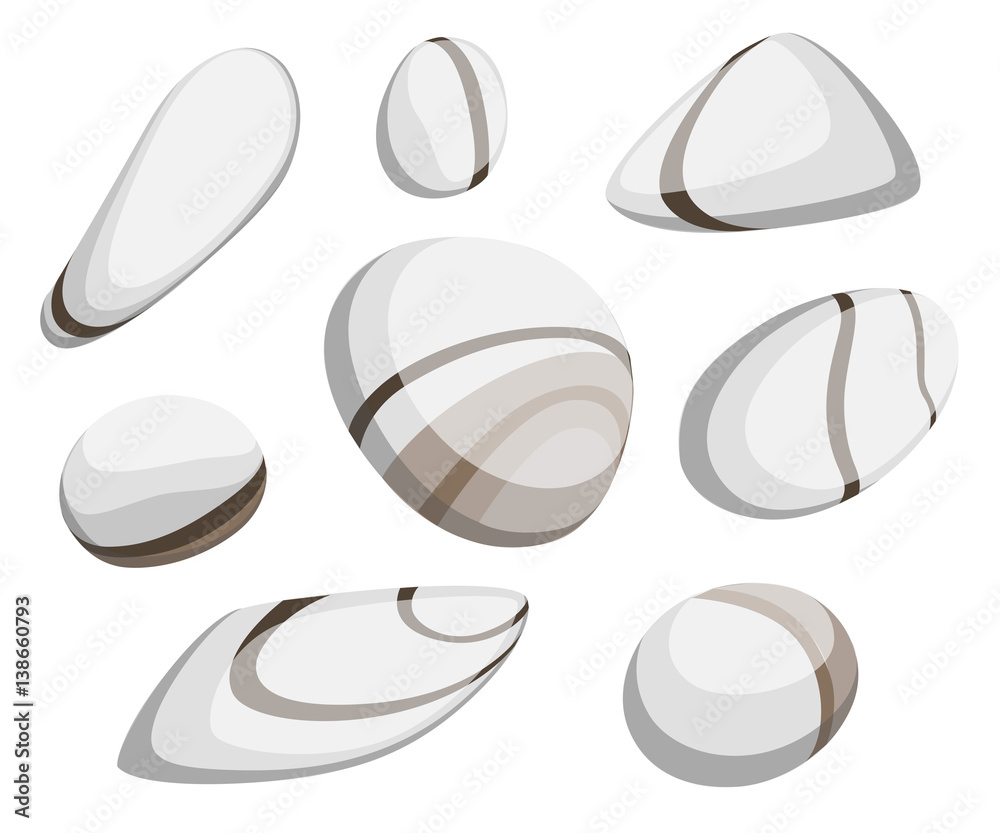 Vector Illustration Rock stone cartoon Set of different boulders ...