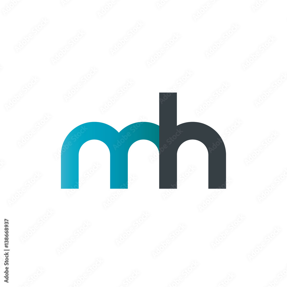 Initial Letter MH Rounded Lowercase Logo Stock Vector | Adobe Stock