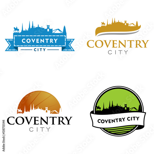 Coventry City Landscape Cityscape Skyline Logo Template Stock Vector ...