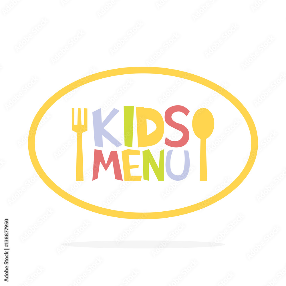 Kids Menu ellipse label template Stock Vector | Adobe Stock