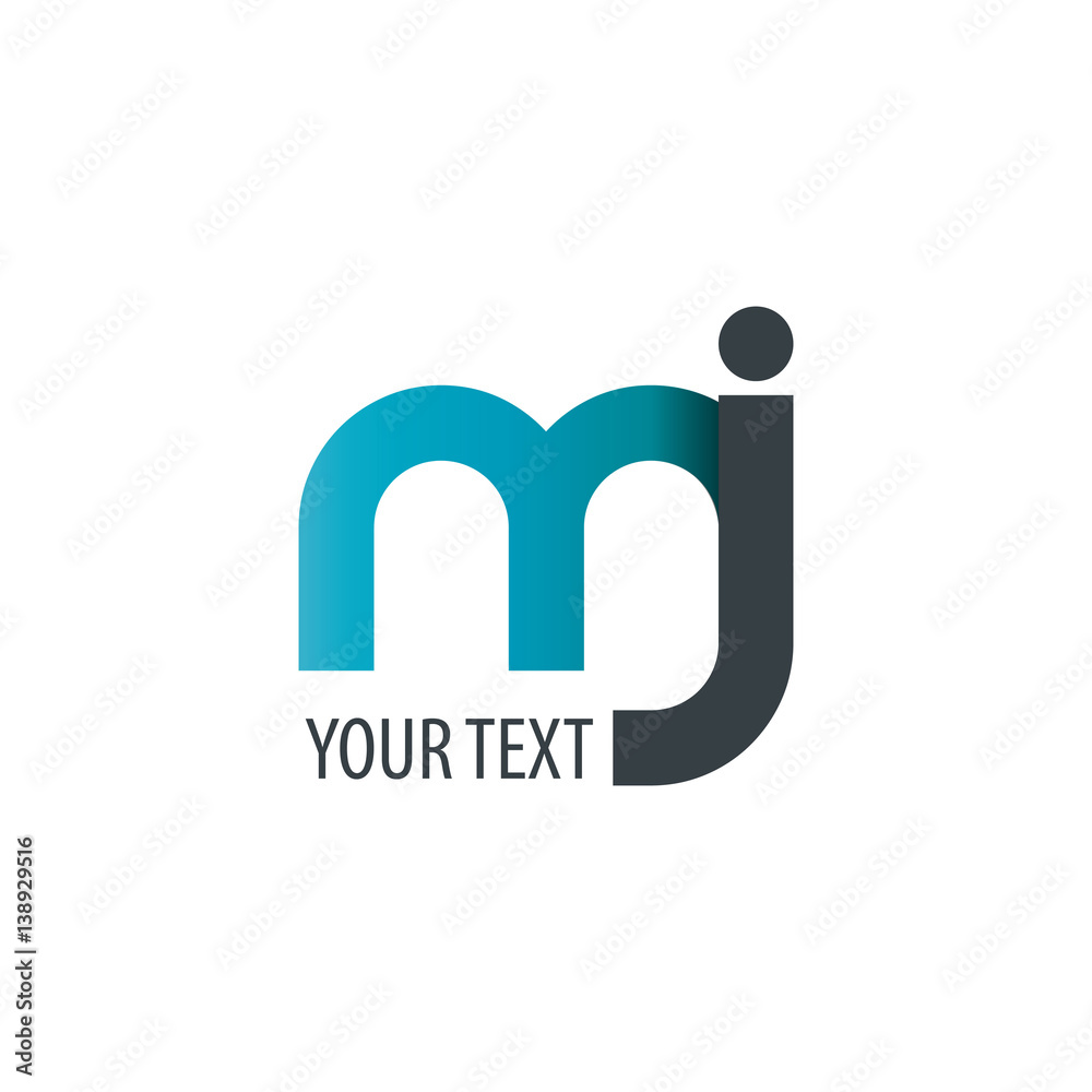Initial Letter MJ Rounded Lowercase Logo Stock Vector | Adobe Stock