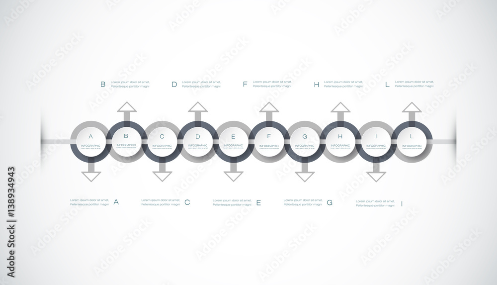 Vector de Stock Vector infographics timeline design template with 3D ...