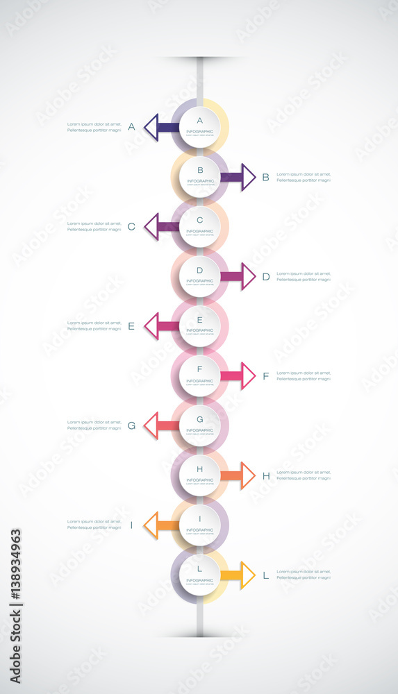 Vector infographics timeline design template with 3D paper label ...