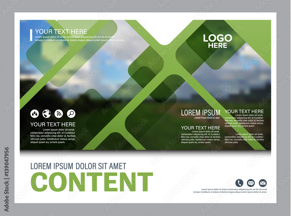 Greenery brochure layout banner design template. Annual report flyer ...